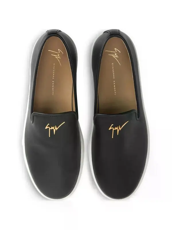 GIUSEPPE ZANOTTI Logo Plaque Slip-on Sneakers - Black