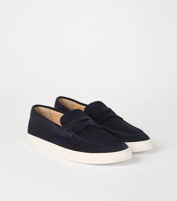 Brunello Cucinelli Suede Hybrid Loafers - Blue