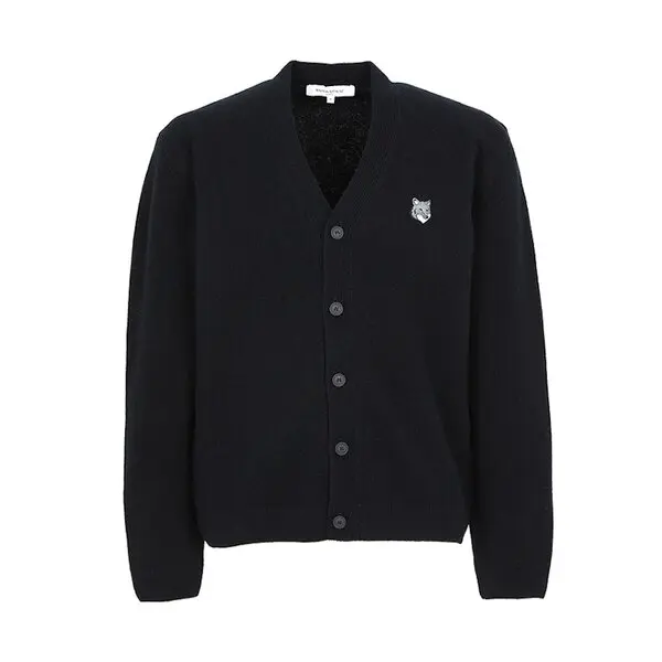 Maison Kitsuné Fox Head Cardigan - Black