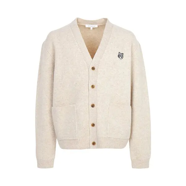 Maison Kitsuné Fox Head Cardigan - Beige