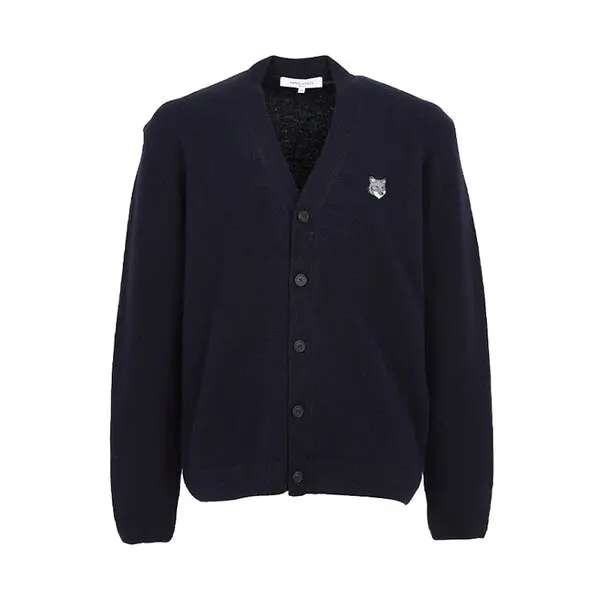 Maison Kitsuné Fox Head Cardigan - Navy Blue