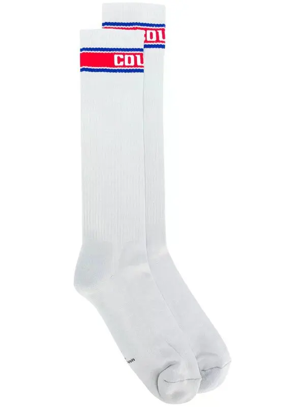 COUNTY OF MILAN Ribbed Knit Socks - Grey