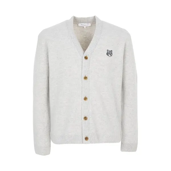 Maison Kitsuné Fox Head Cardigan - Gray