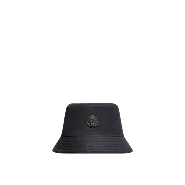 Moncler Leather Logo Bucket Hat - Blue
