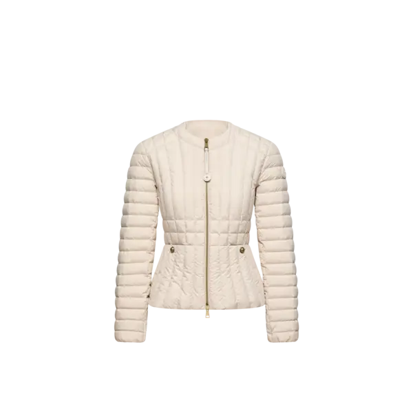 Moncler Menthe Vertical-quilted Short Down Jacket