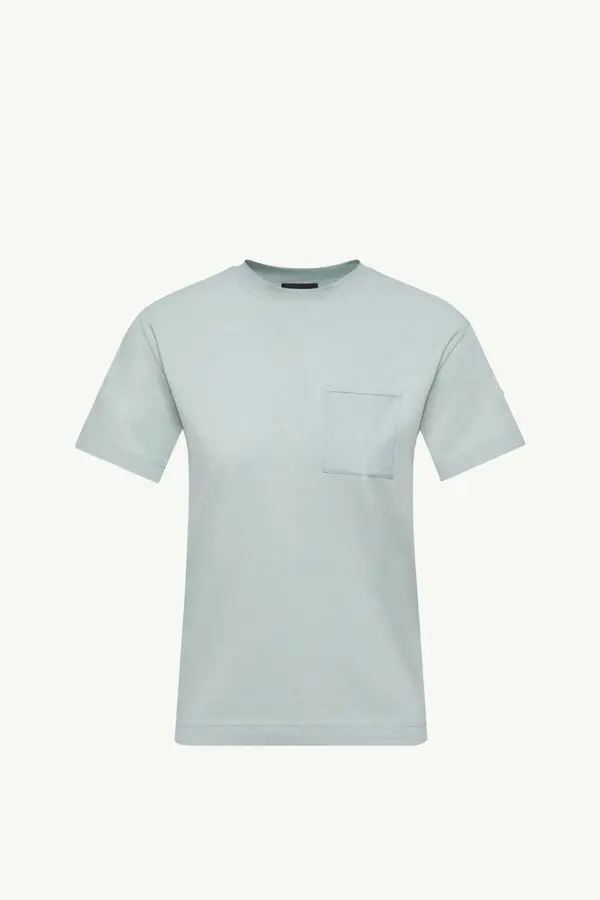 Moncler Cotton Jersey T-shirt With Pleated Pocket - Green