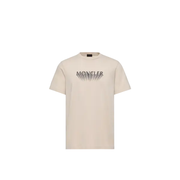 Moncler Logo Cotton Jersey T-shirt - Beige