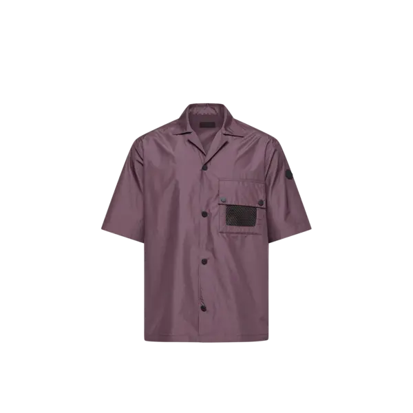 Moncler Logo Short Sleeve Shirt - Purple