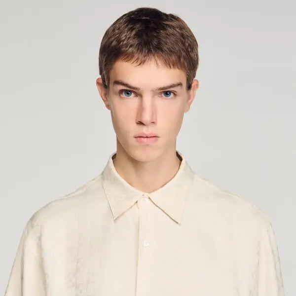 Sandro Square Cross Loose-fit Shirt - White