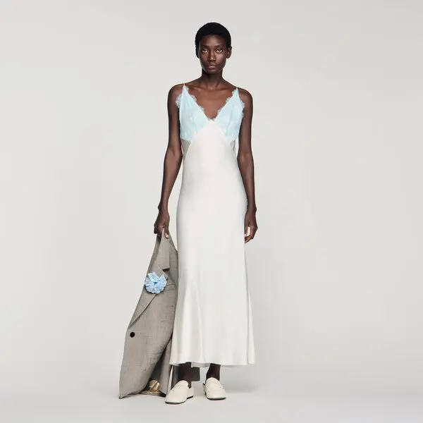 Sandro Lingerie-style Maxi Dress - Ecru