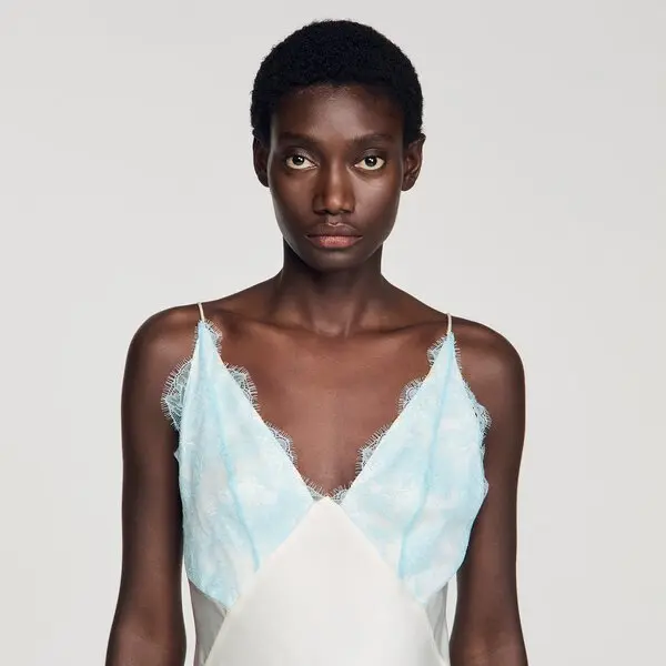 Sandro Lingerie-style Maxi Dress - Ecru