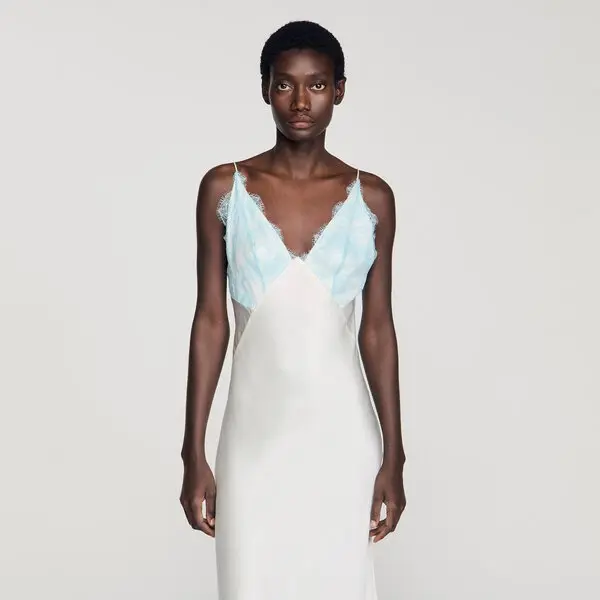 Sandro Lingerie-style Maxi Dress - Ecru