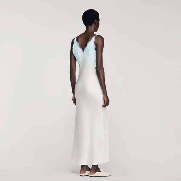 Sandro Lingerie-style Maxi Dress - Ecru