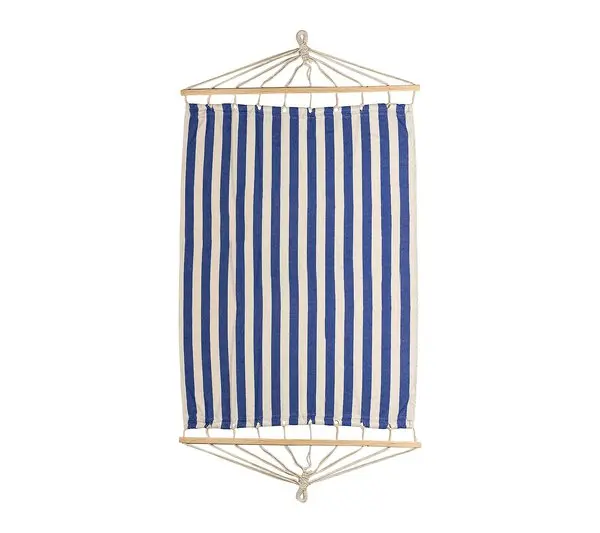 NORTHLIGHT 9' Striped Macrame Quilted Double Ha Mmock
