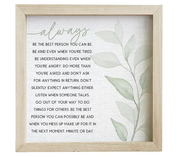 SINCERE SURROUNDINGS 24' Always Best Person Lea F Rustic Framed - One-color