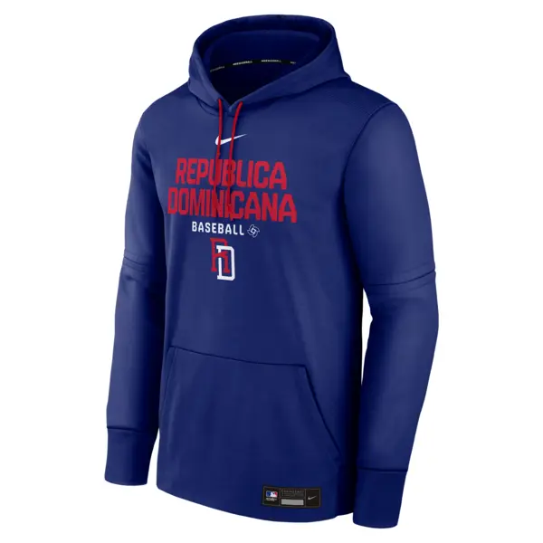 Nike Dominican Republic National Baseball Team 2026 World Baseball Classic Authentic Collection Therma Pullover Hoodie - Blue