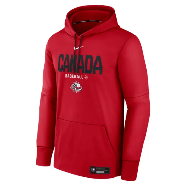 Nike Canada National Baseball Team 2026 World Baseball Classic Authentic Collection Therma Pullover Hoodie - Red
