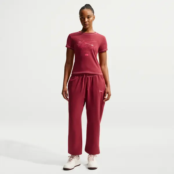 Nike Sportswear Club Fleece Mid-rise Oversized Sweatpants - Red