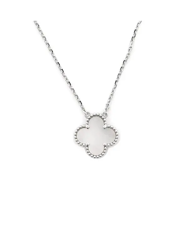 VAN CLEEF & ARPELS Vintage Alhambra Pendant Necklace - White