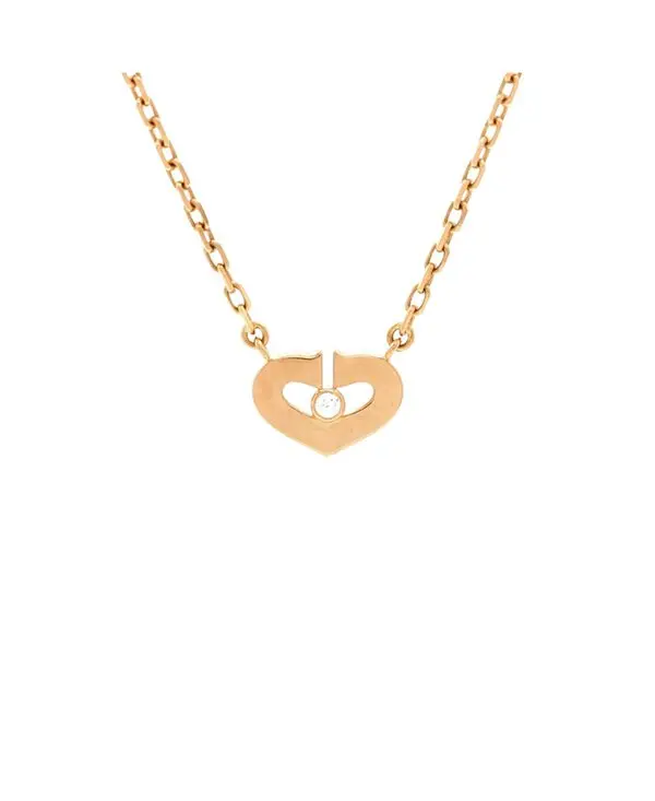 CARTIER Xs C Heart De Pendant Necklace - Pink