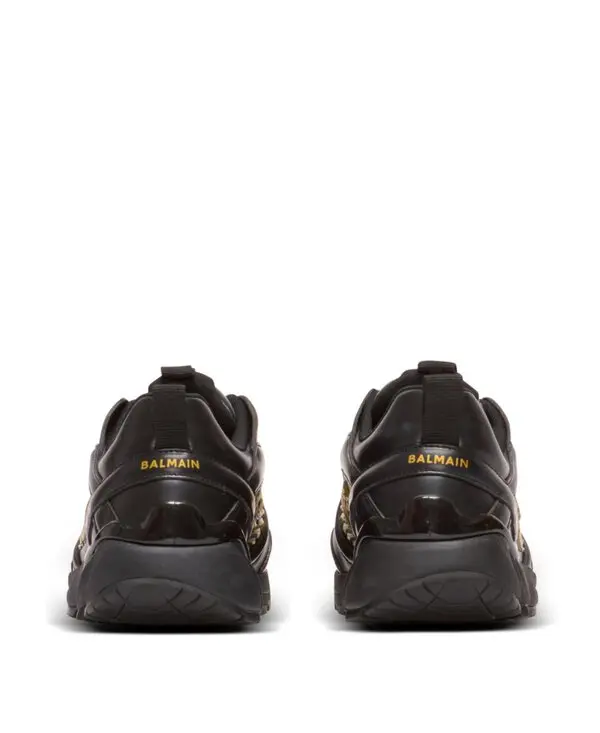 Balmain Glazed Leather Trainer