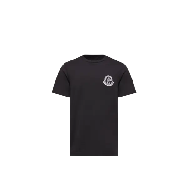 Moncler Logo Cotton Jersey T-shirt - Black
