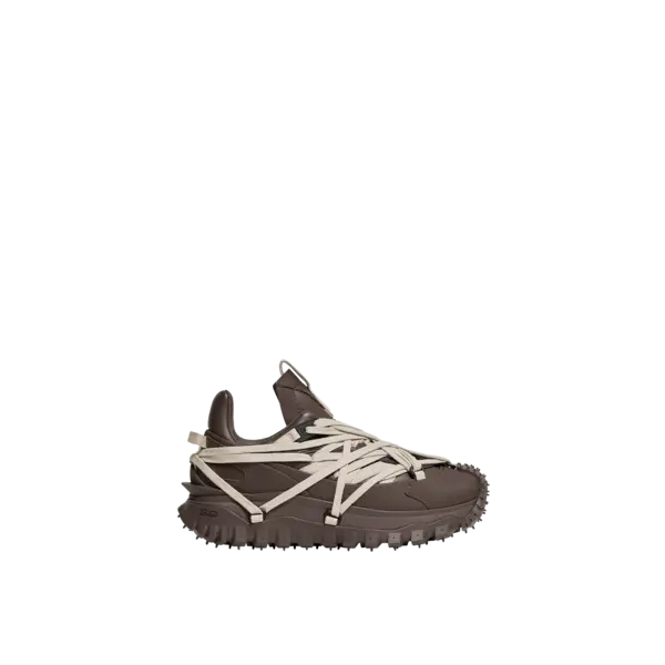 MONCLER + RICK OWENS Trailgrip Megalace Leather Trainers - Brown