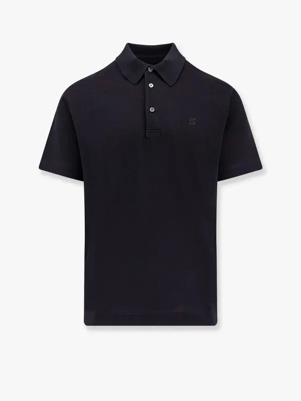 Givenchy Piqué Cotton Polo Shirt With 4g Embroidery - Black