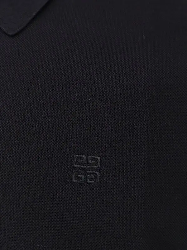Givenchy Piqué Cotton Polo Shirt With 4g Embroidery - Black