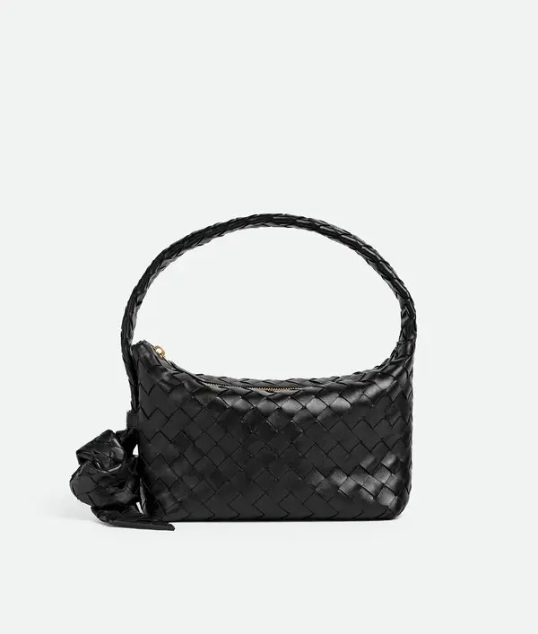 Bottega Veneta Intrecciato Leather Hobo Bag - Black