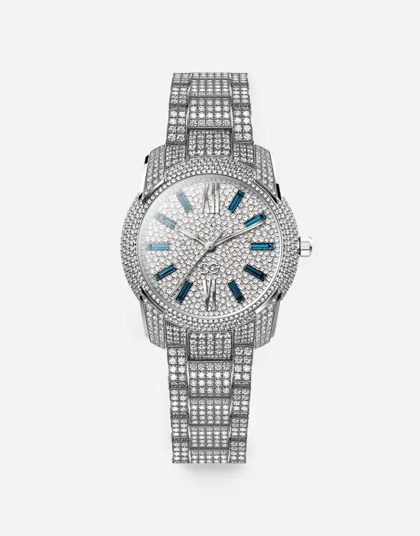 Dolce & Gabbana Dg7 18kt White Gold Diamond Bracelet Watch - Blue
