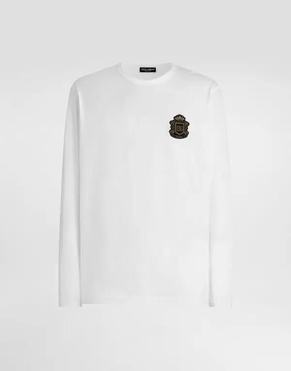 Dolce & Gabbana Cotton T-shirt With Heraldic Patch - White