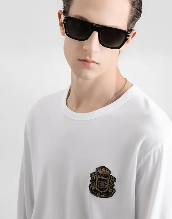 Dolce & Gabbana Cotton T-shirt With Heraldic Patch - White