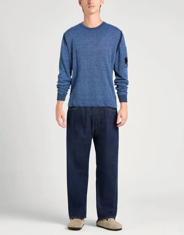 C.P. COMPANY Crewneck Lightweight Knit Sweater - Navy