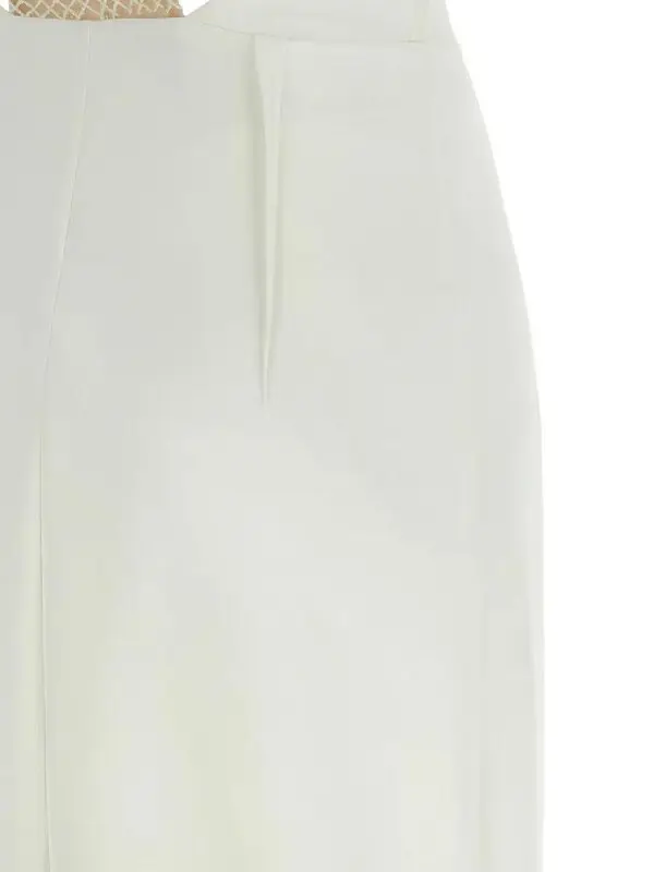 Elisabetta Franchi Maxi Dress In Lightweight Crepe With Crystal Embellishments