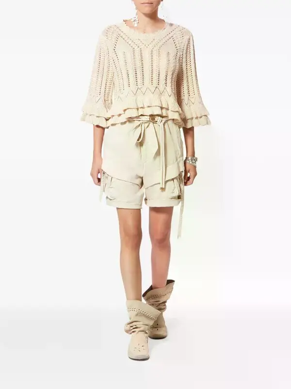 MARANT ETOILE Norma Ruffled Pullover - Neutrals