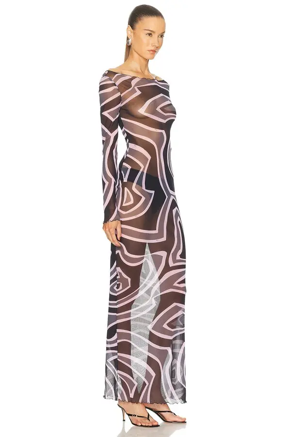 Emilio Pucci Long Sleeve Dress - Black & Pink