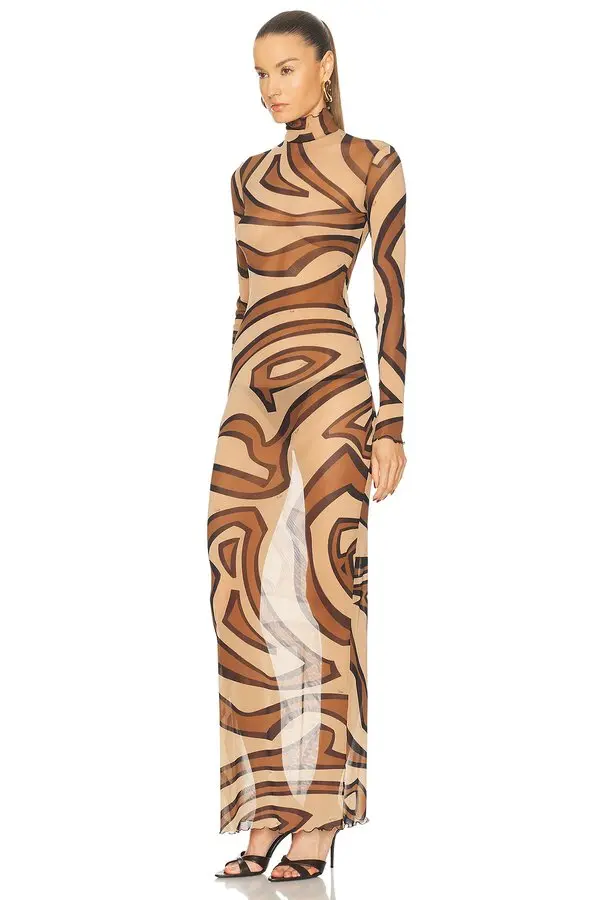 slim fit dress slacks Emilio Pucci Gold Lightening Bolt Sequin Dress Size Small main image 0