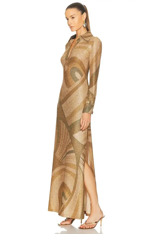 Emilio Pucci Long Sleeve Maxi Dress