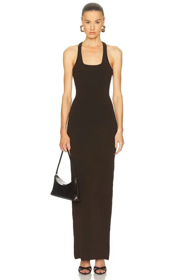 Jacquemus La Robe Scala In Chocolate - Dark Brown