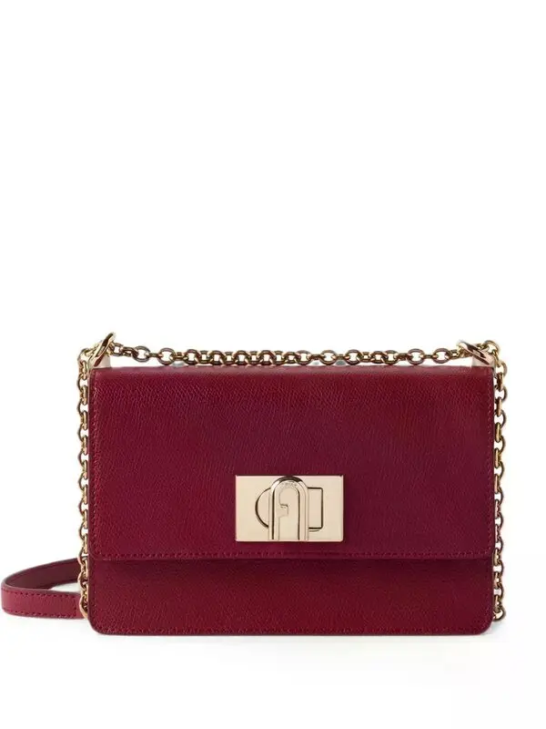 Furla Mini Arch-logo Grained Crossbody Bag - Red