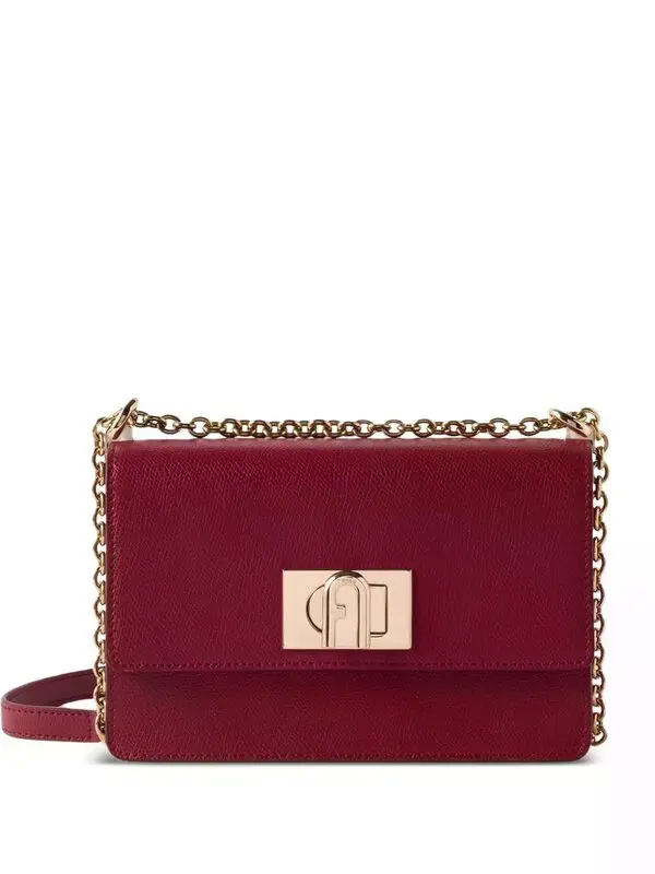 Furla Mini Arch-logo Grained Crossbody Bag - Red