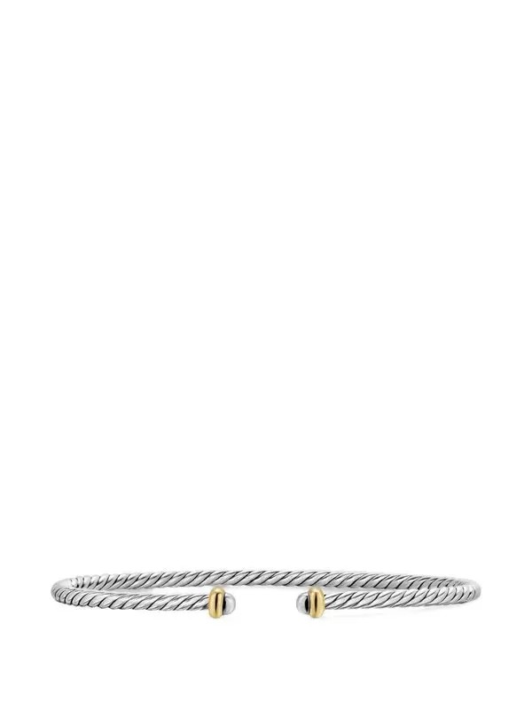 David Yurman 14kt Yellow Gold Flex Bracelet - Silver