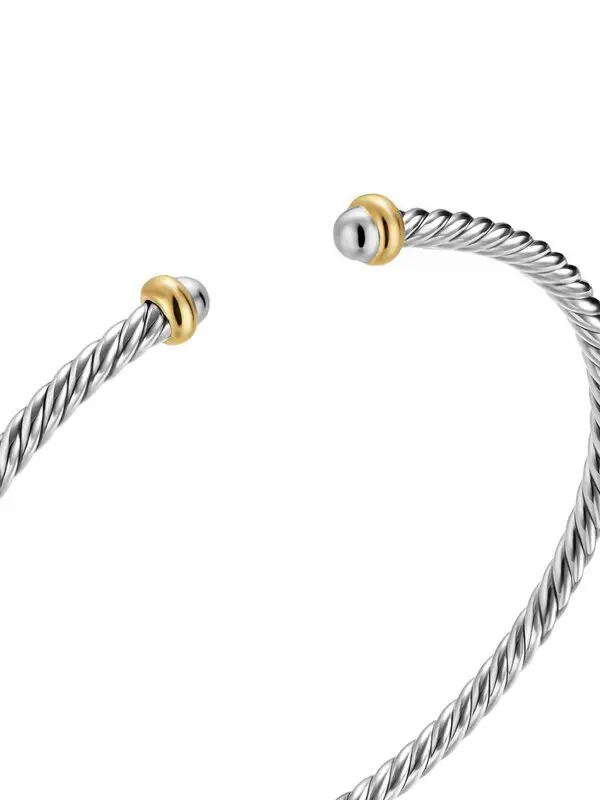 David Yurman 14kt Yellow Gold Flex Bracelet - Silver