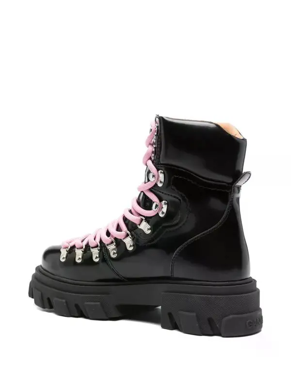 GANNI Chunky-sole Combat Boots - Black