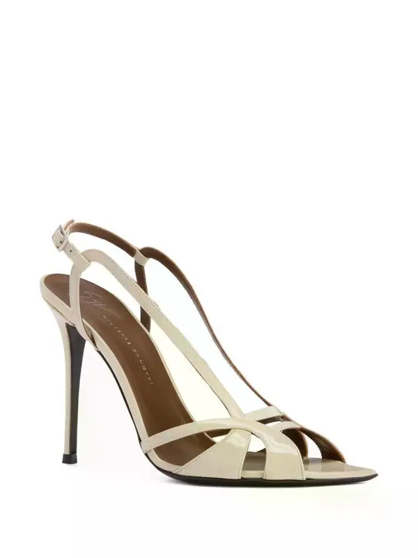 GIUSEPPE ZANOTTI Intriigo Zoe Geometric-pattern Buckle Leather Sandals - Neutrals