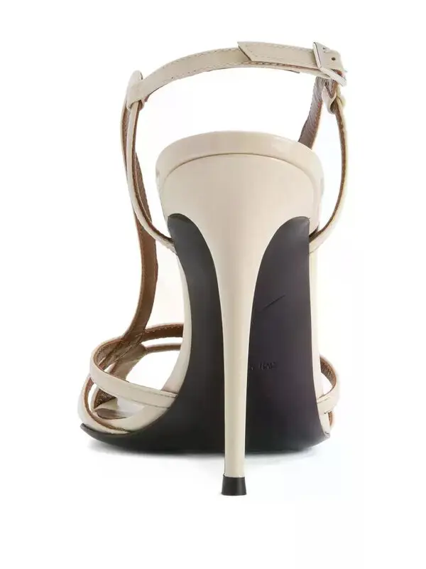 GIUSEPPE ZANOTTI Intriigo Zoe Geometric-pattern Buckle Leather Sandals - Neutrals