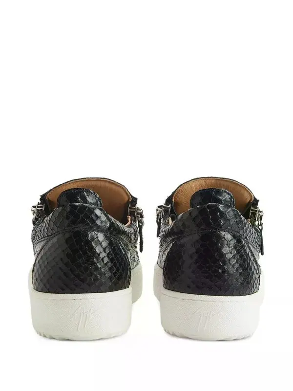 GIUSEPPE ZANOTTI Frankie Zip-fastening Sneakers In Reptile Print - Black