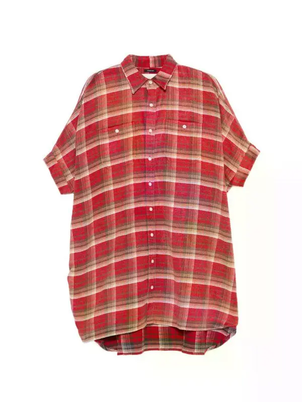 R13 Plaid Mini Shirt Dress