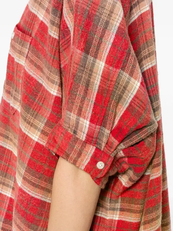 R13 Plaid Mini Shirt Dress